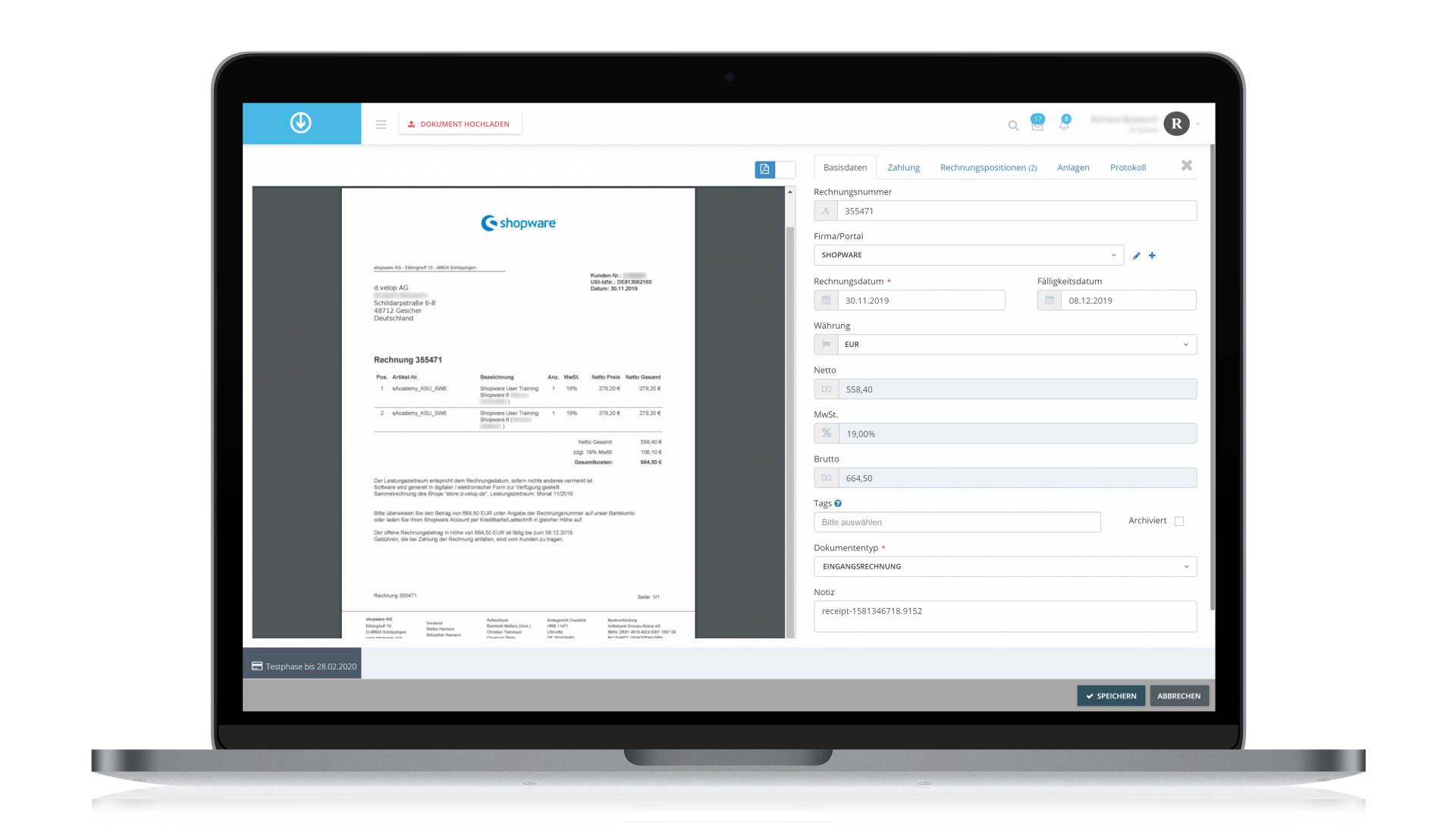 GetMyInvoices | d.velop store